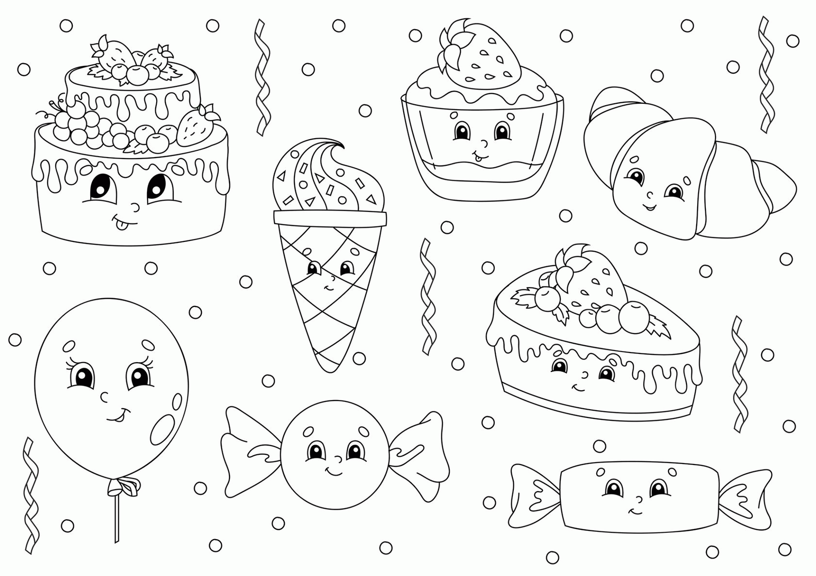 Comidas para colorir - Desenhos Imprimir