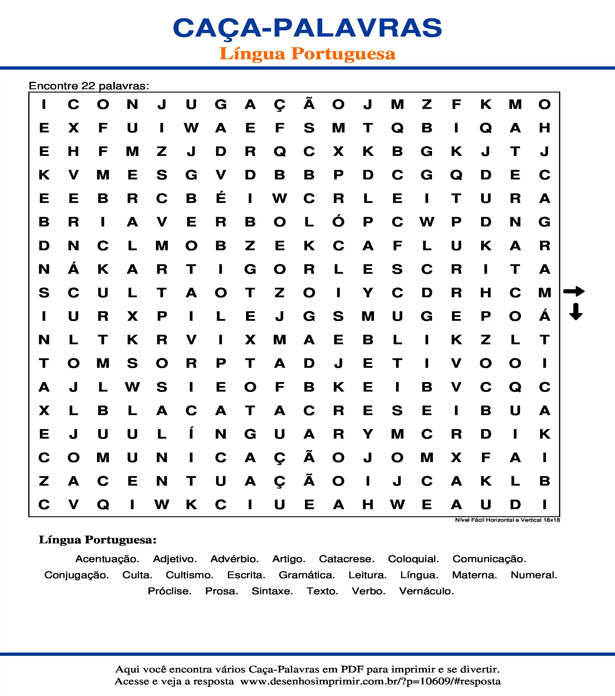 Caça Palavras Língua Portuguesa para imprimir - Desenhos Imprimir Caça Palavras Língua Portuguesa para imprimir - Desenhos Imprimir